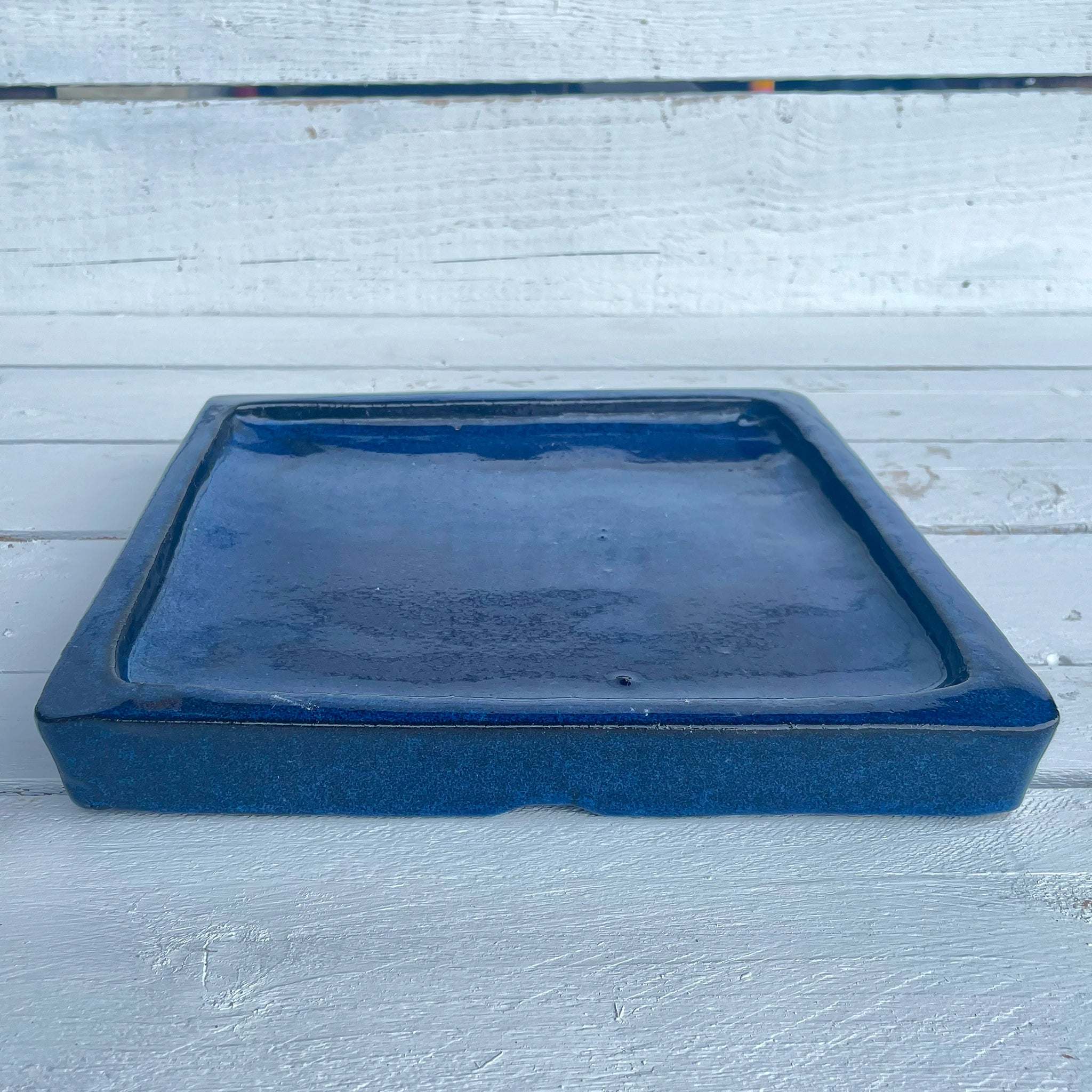 Dark Blue Square Planter Saucer Ten Thousand Pots