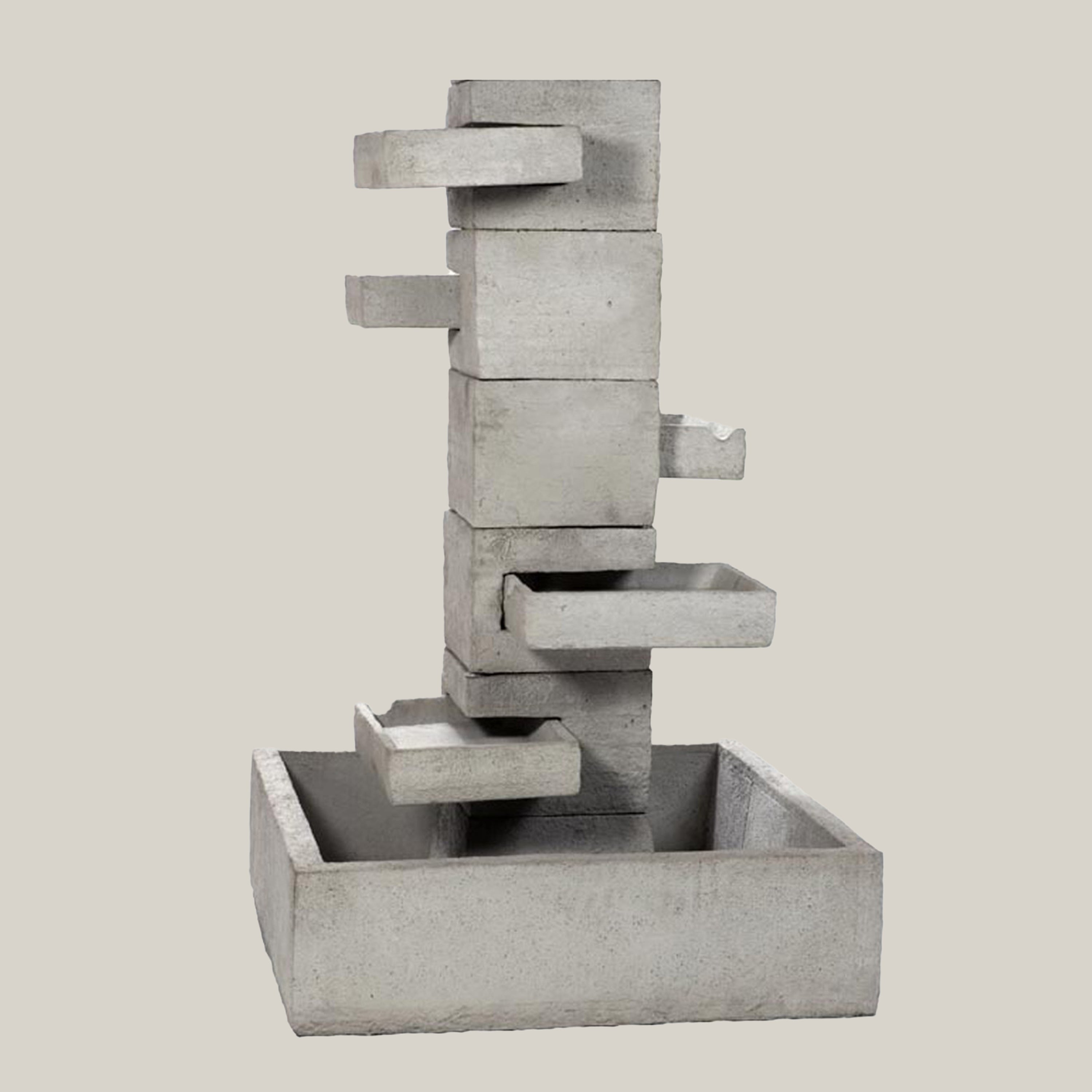 Concrete 5-Tier Tray Fountain – Ten Thousand Pots