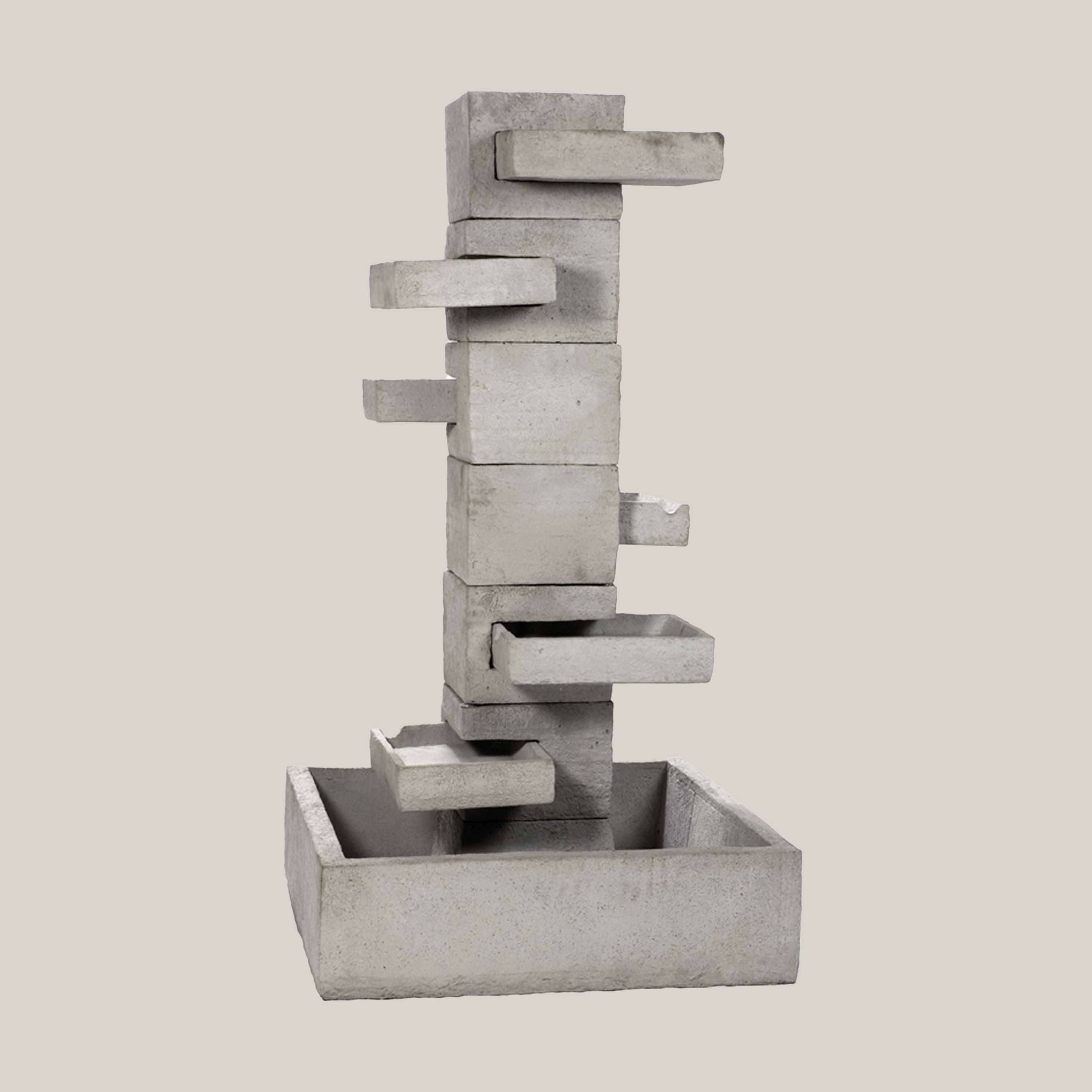 Concrete 6-tier Tray Fountain – Ten Thousand Pots