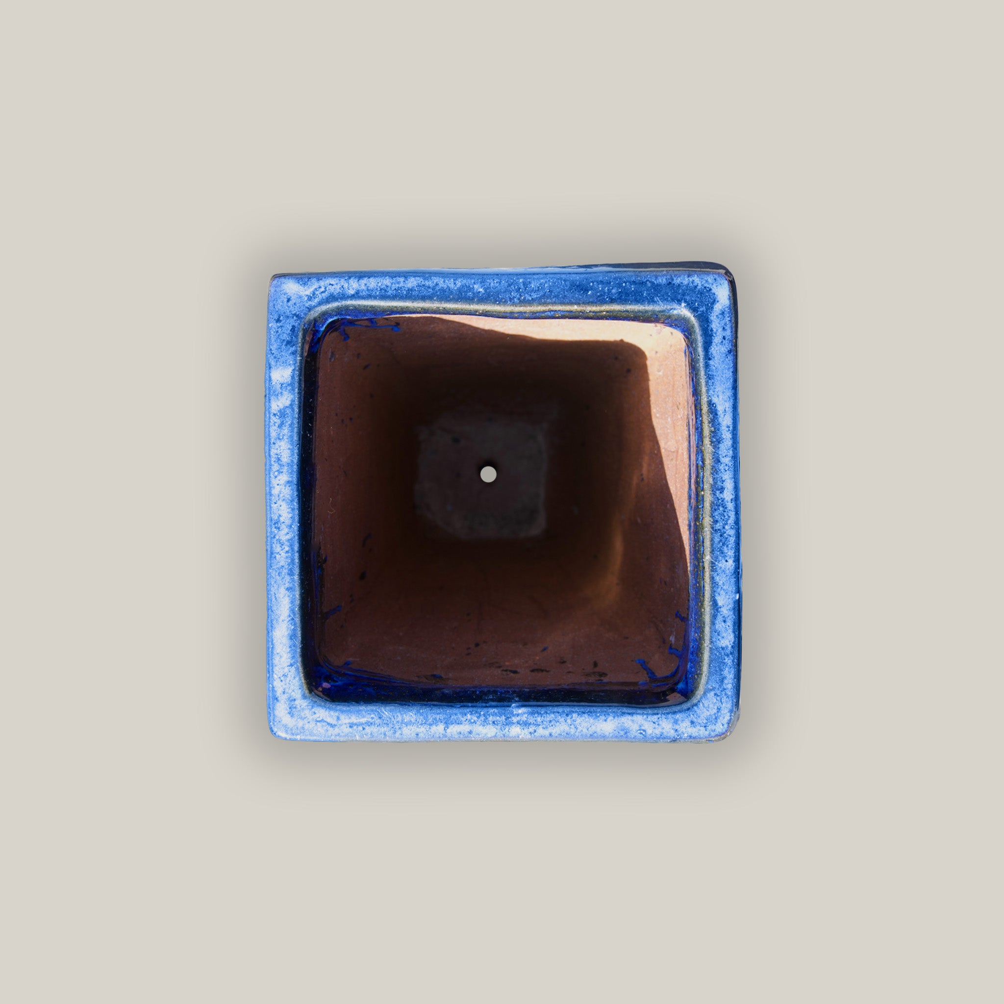 Blue Short Ripple Square Planter | Ten Thousand Pots