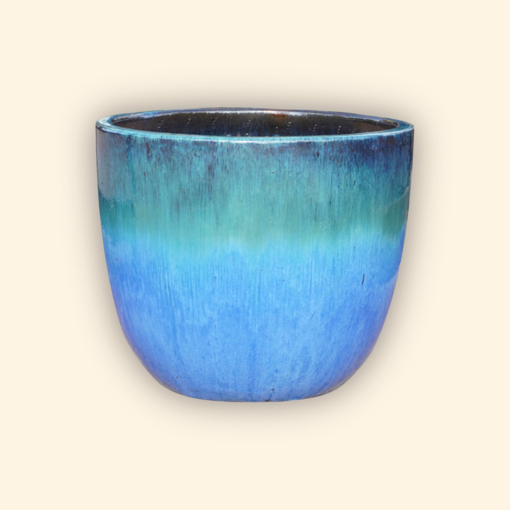 Aqua-Blue Ceramic Bullet Planter | Ten Thousand Pots
