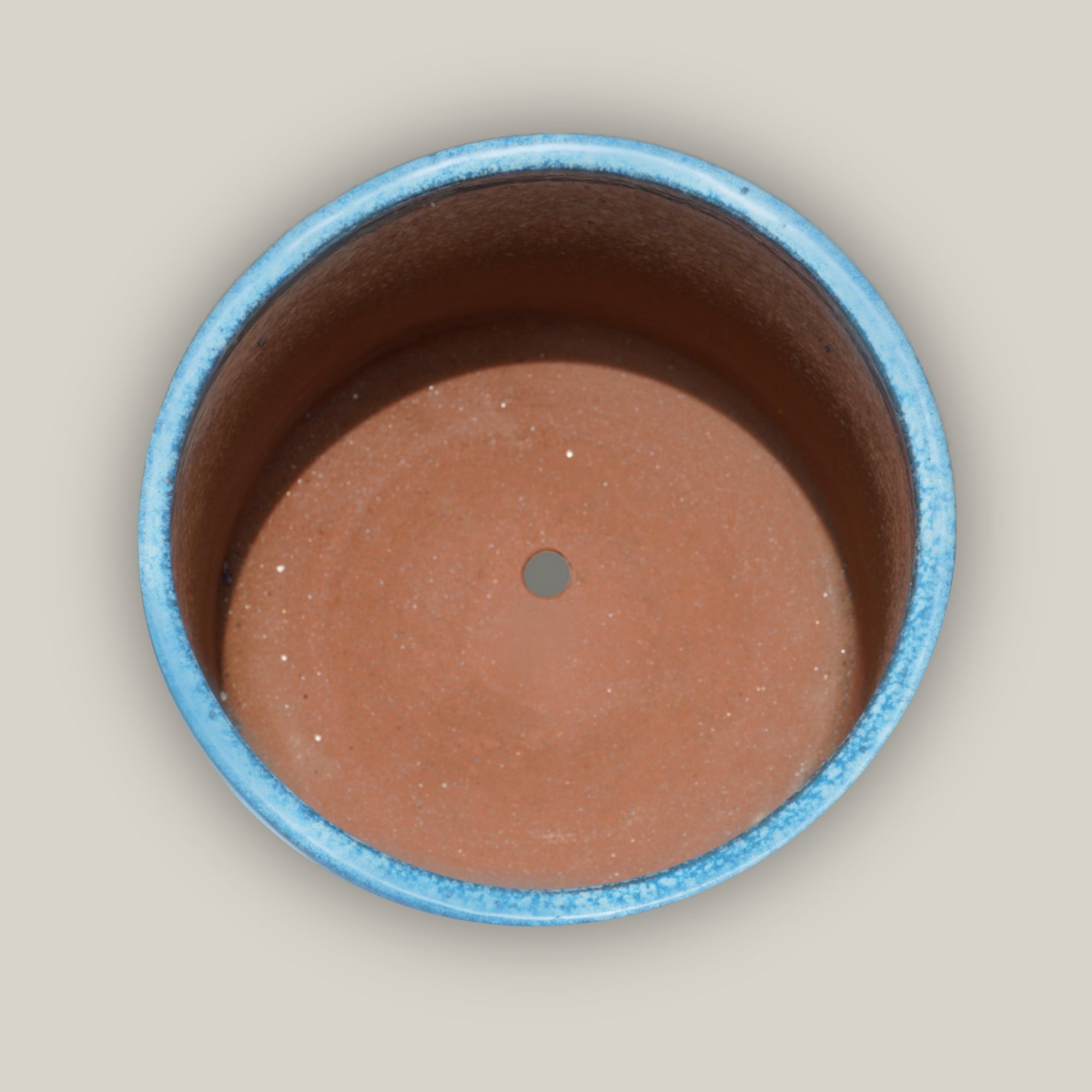 Cream/Sky Blue Short Cylinder Planter | Ten Thousand Pots