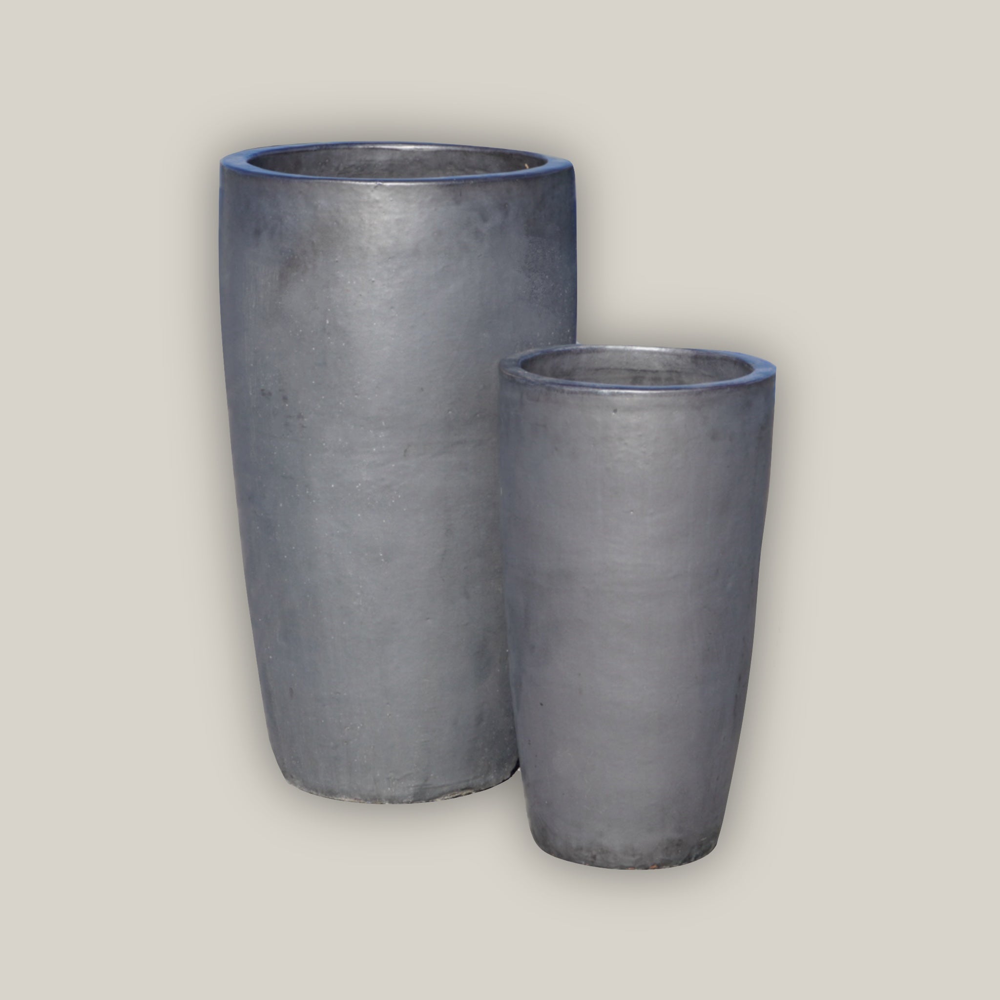 Matte Black Slim Round Ceramic Planter Ten Thousand Pots