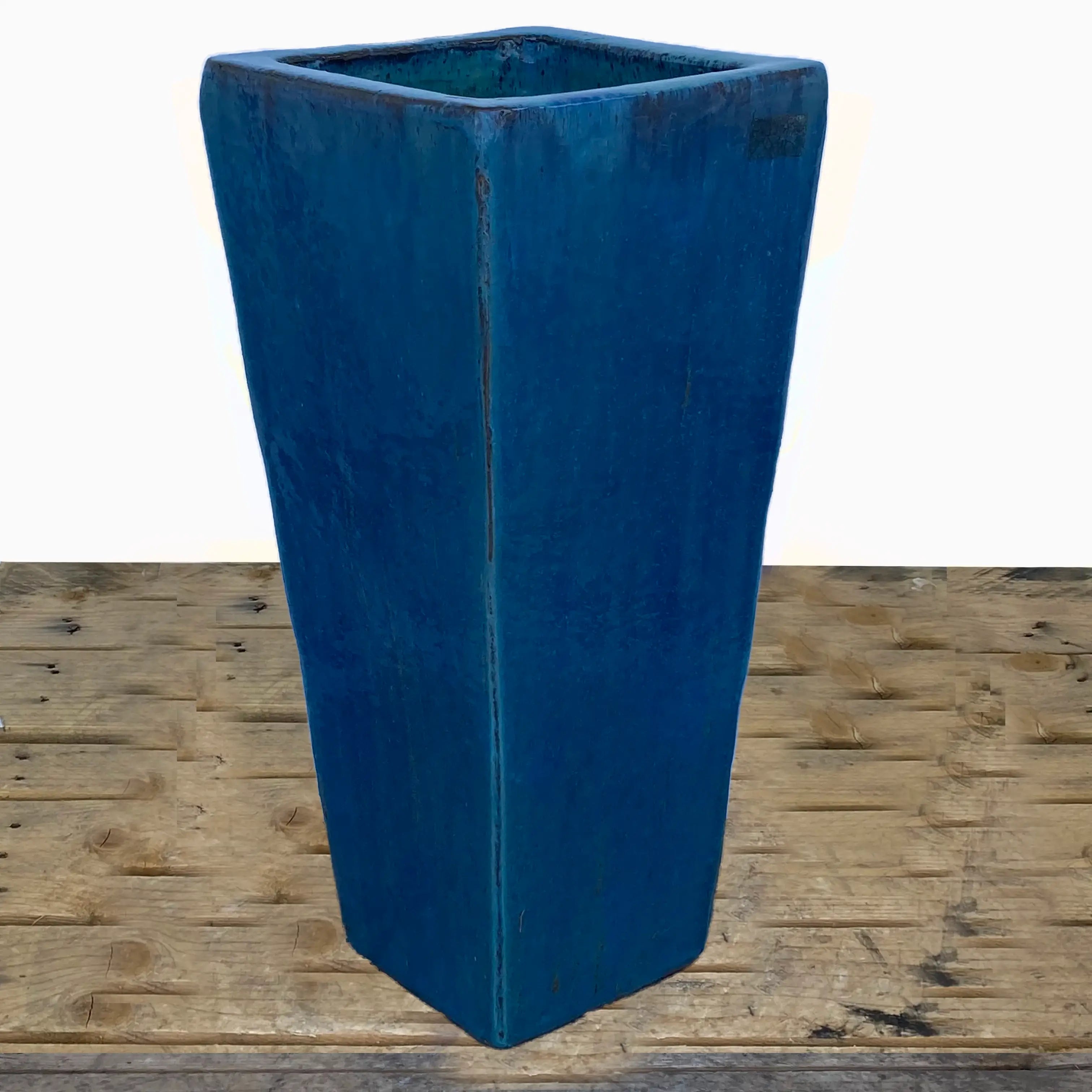 Marble Green Tall Square Ceramic Planter | Ten Thousand Pots